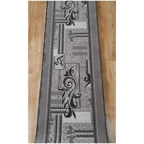 Ковровая дорожка на войлоке, Витебские ковры, с печатным рисунком, 1530, серая, 0.6*2 м