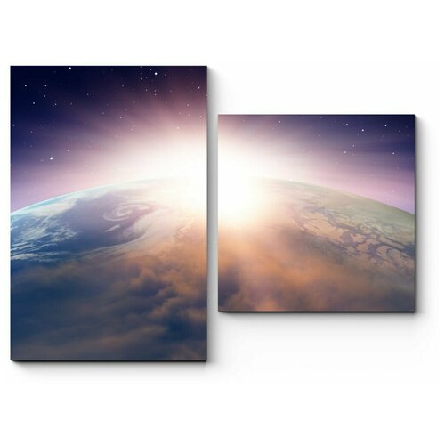 Модульная картина Захватывающий закат над Землей 120x90