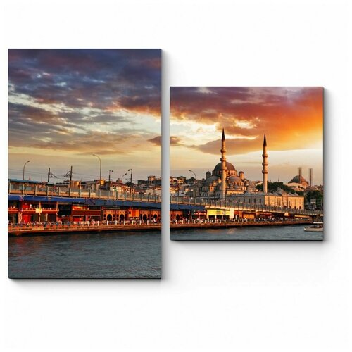 Модульная картина Захватывающий вид на закатный Стамбул 60x45