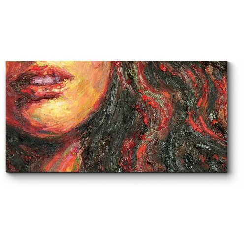 Модульная картина Девушка в красном90x45