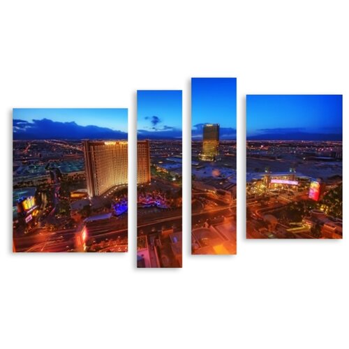 Модульная картина на холсте "Лас Вегас" 120x75 см