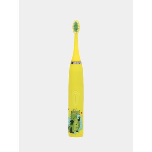 Электрическая зубная щетка, детская, 5 насадок, USB-провод, желтая