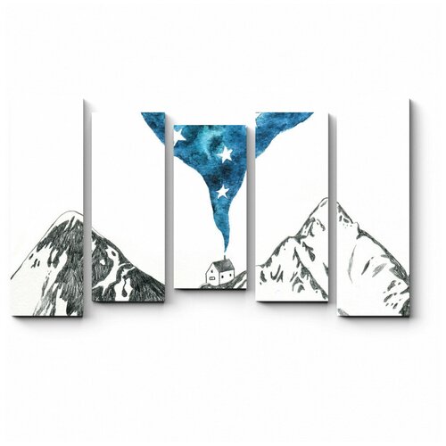 Модульная картина Домик в горах 150x90