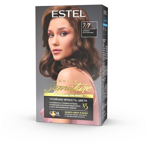 ESTEL Стойкая крем-гель краска для волос COLOR Signature, 7/7 тирамису, 120 мл