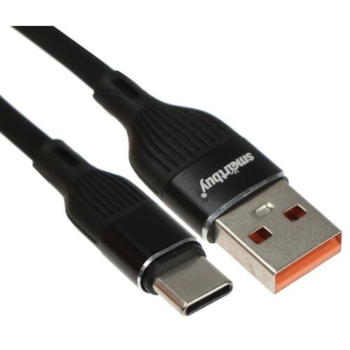 Кабель Smartbuy S72, Type-C - USB, 3 А, 1 м, зарядка + передача данных, черный