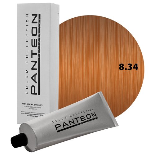 Panteon Color Collection Стойкая крем-краска для волос для профессионального применения, 8.34 блондин золотисто-медный, 100 мл