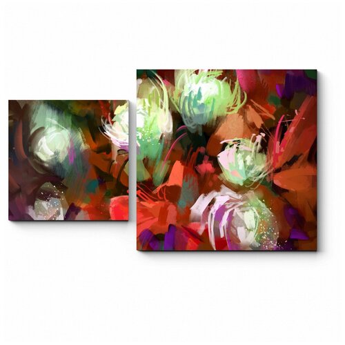 Модульная картина Яркий живописный букет 100x60