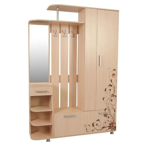 Комплект мебели для прихожей MEBELSON Барселона-2, цвет: дуб млечный/фурнитура: серый