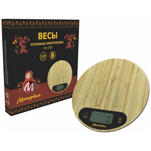 Весы МАТРЁНА МА-038 кухонные бамбук (007161) коричневый