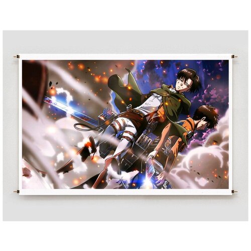Постер плакат для интерьера "Аниме: Атака Титанов. Attack on Titan"/ Декор дома, офиса, комнаты A3 (297 x 420 мм)