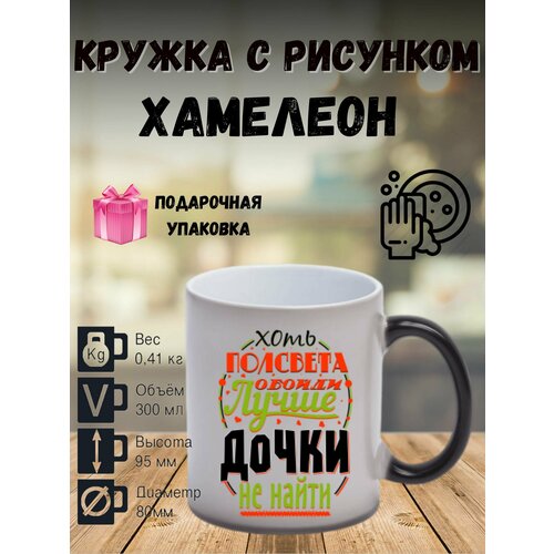 Кружка хамелеон/кружка с рисунком/кружка с принтом/оригинальный подарок/кружка с приколом/кружка большая/300мл/матовая черная/сувенир