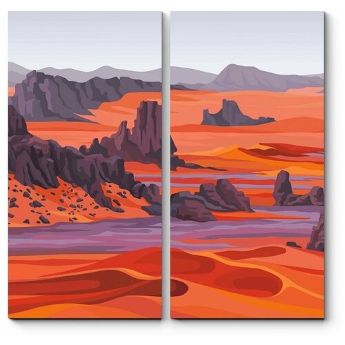 Модульная картина Огненная пустыня 110x110