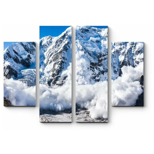 Модульная картина Сход снега в горах Кавказа 100x75