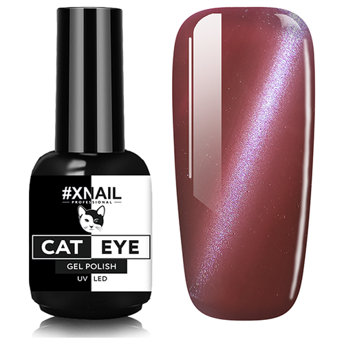 Гель лак XNAIL PROFESSIONAL Cat Eye кошачий глаз, магнитный, камуфлирующий, для дизайна ногтей, 10 мл, № 6