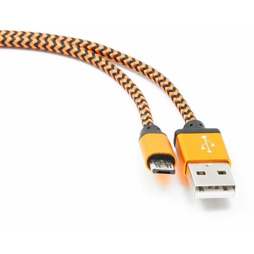 Кабель Cablexpert USB - microUSB (CC-mUSB2), 1 м, черный/оранжевый