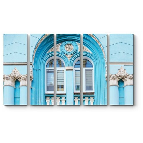 Модульная картина Голубой фасад с лепниной160x96