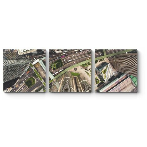 Модульная картина Высоко-высоко над Гонконгом130x43