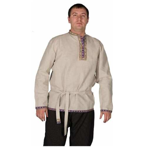 Рубашка Русская красавица, размер 50, серый