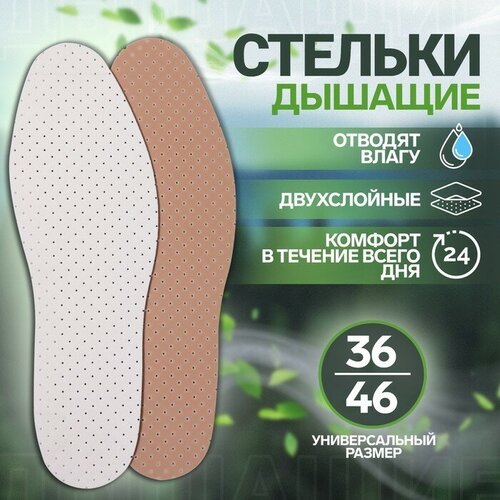ONLITOP Стельки для обуви, универсальные, дышащие, р-р RU до 44 (р-р Пр-ля до 46), 28 см, пара, цвет белый