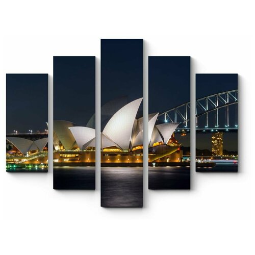 Модульная картина Огни ночного Сиднея135x108