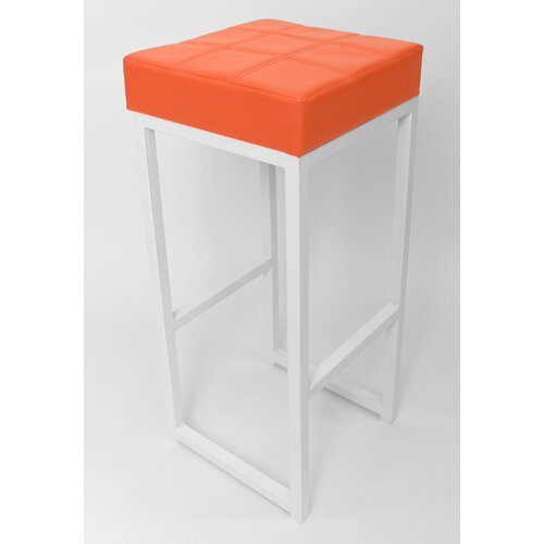 Барный стул SkanDy Factory для кухни мягкий 81см Белый/оранжевый
