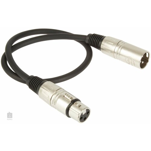 Кабель аудио 1xXLR - 1xXLR GS-PRO XLR3F-XLR3M black 0.5m