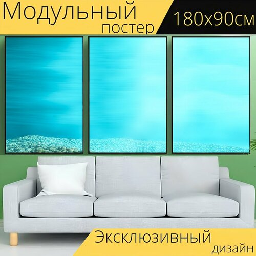 Модульный постер "Море, справочная информация, океан" 180 x 90 см. для интерьера