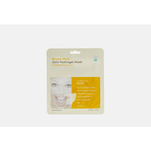 Гидрогелевая маска для лица BeauuGreen C коллоидным золотом / вес 28 г