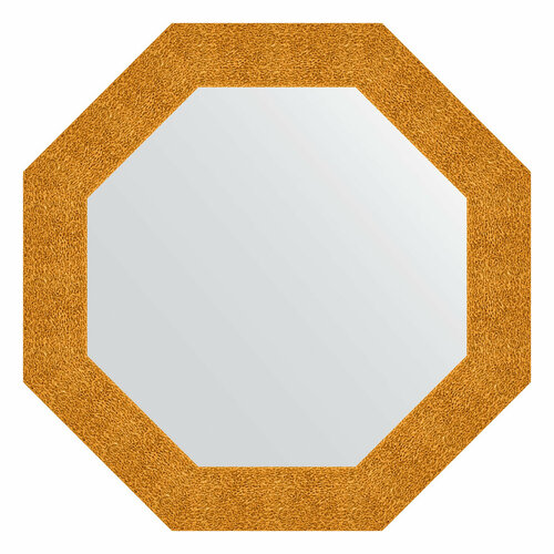 Зеркало настенное Octagon EVOFORM в багетной раме чеканка золотая, 71х71 см, для гостиной, прихожей, кабинета, спальни и ванной комнаты, BY 7351