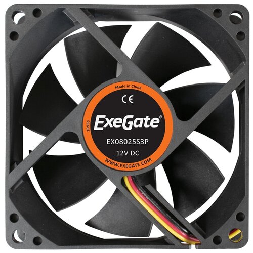 Вентилятор для корпуса ExeGate EX08025S3P, черный