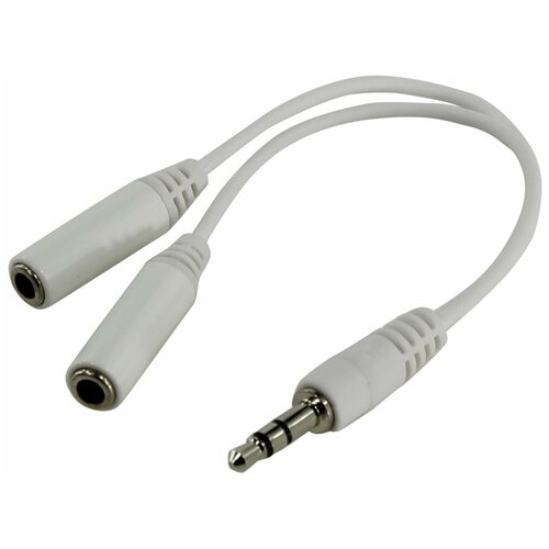 Разветвитель 5bites mini jack 3.5 mm - 2 x mini jack 3.5 mm (AA-3MF2-02), 0.15 м, белый