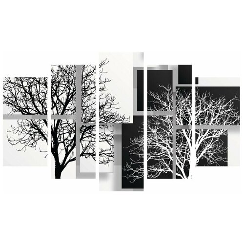 Модульная картина Деревья ч/б 80х140см