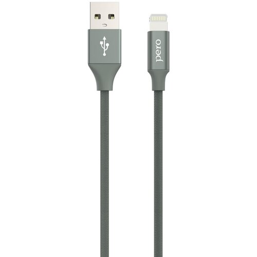 Кабель USB PERO DC-02 8-pin Lightning, 2А, 1м, серый Pero 1598844 4603740875301