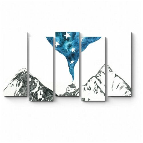 Модульная картина Домик в горах 100x58