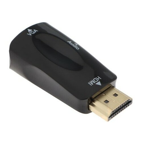 Переходник ExeGate EX-HDMIM-VGAF-C, HDMI-VGA +AUX, чёрный