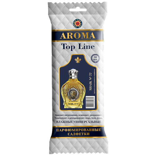 AROMA TOP LINE Влажные салфетки универсальные парфюмированные Shaik 77, 30 шт.