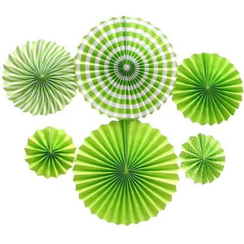Набор бумажных фантов, зеленый, 6 шт. для украшения праздника