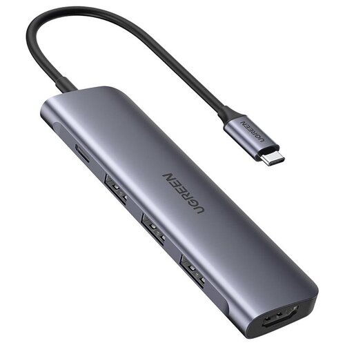 UGREEN. USB концентратор 5 в 1 (хаб), 3 х USB 3.0, HDMI, PD (50209)