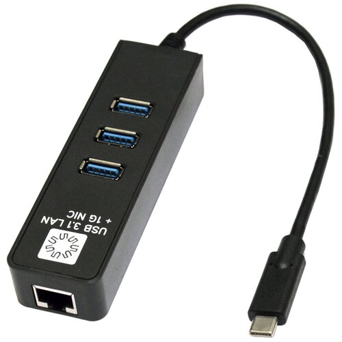USB-концентратор  5bites UA3C-45-10BK, разъемов: 3, черный