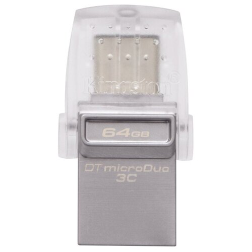 Флешка Kingston DataTraveler microDuo 3C 64 ГБ, 1 шт., серебристый
