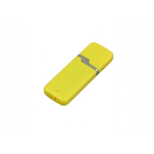 Промо флешка пластиковая с оригинальным колпачком (8 Гб / GB USB 2.0 Желтый/Yellow 004 Для печати фото оптом недорого)