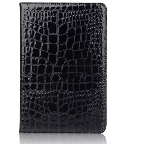 Чехол-футляр MyPads для планшета Samsung Galaxy Tab A 8.0 (2019) SM-T290 / T295 из лаковой рельефной кожи под крокодила брутальный черный