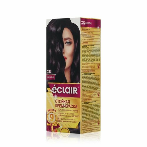 Краска для волос Eclair стойкая с маслами Omega-9, тон 3.6 Баклажан