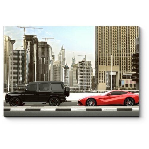 Модульная картина Роскошные автомобили в Дубае50x33