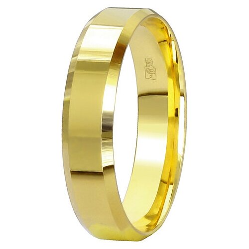 Кольцо обручальное AZADE, желтое золото, 585 проба, размер 22, ширина 5 мм, желтый