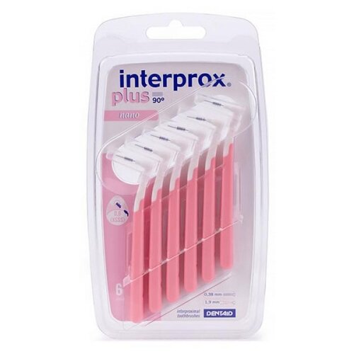 Зубной ершик InterProx Plus nano 0.6, розовый, 6 шт., диаметр щетинок 1.9 мм