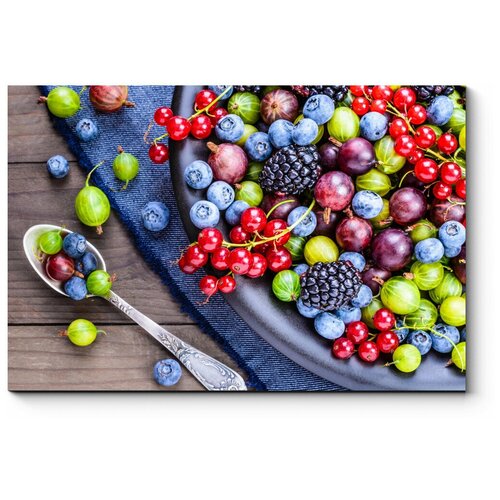Модульная картина Россыпь сочных ягод 70x47