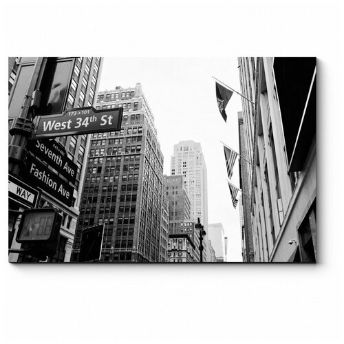 Модульная картина Черно-белый Манхэттен 70x47