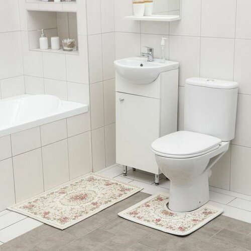 Набор ковриков для ванной и туалета "Розалия", 2 шт: 50x80 см, 40x50 см