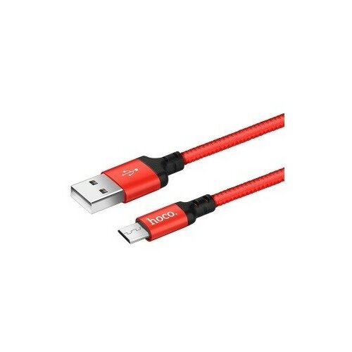 HOCO кабели HC-62912 X14 USB кабель Micro 2m 1.7A Нейлон Red&Black